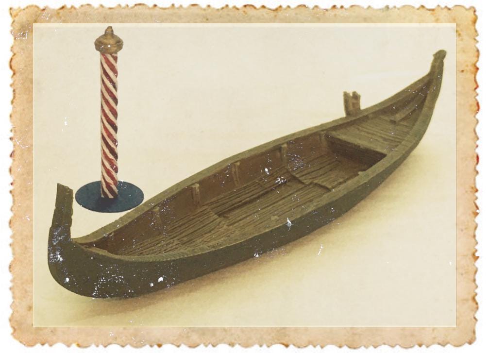 Venetian Gondola with Mooring Pole Model: Detailed Collectible for Dio ...