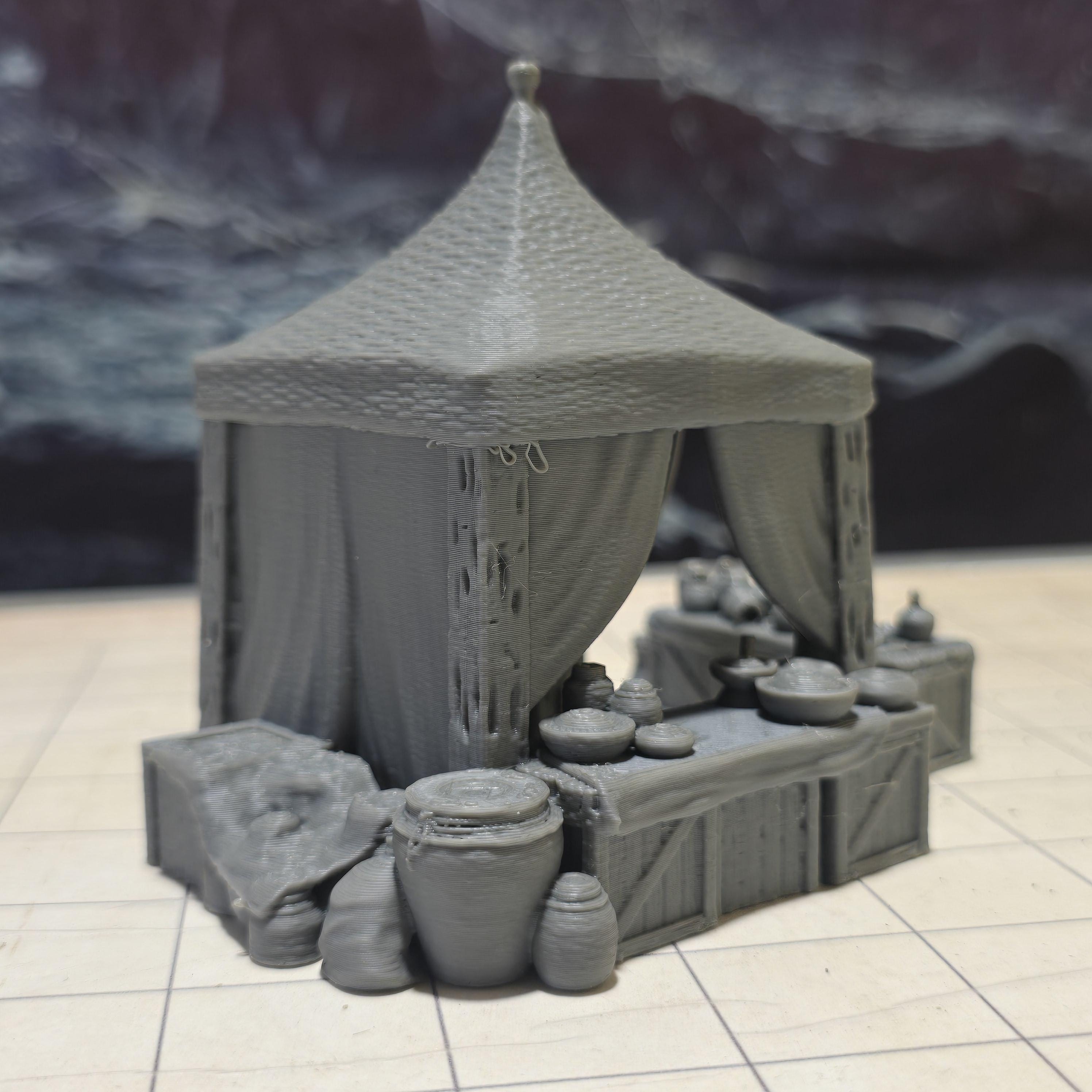 Covered Market Tent: Medieval Pottery Merchant's Setup - Tabletop RPG ...