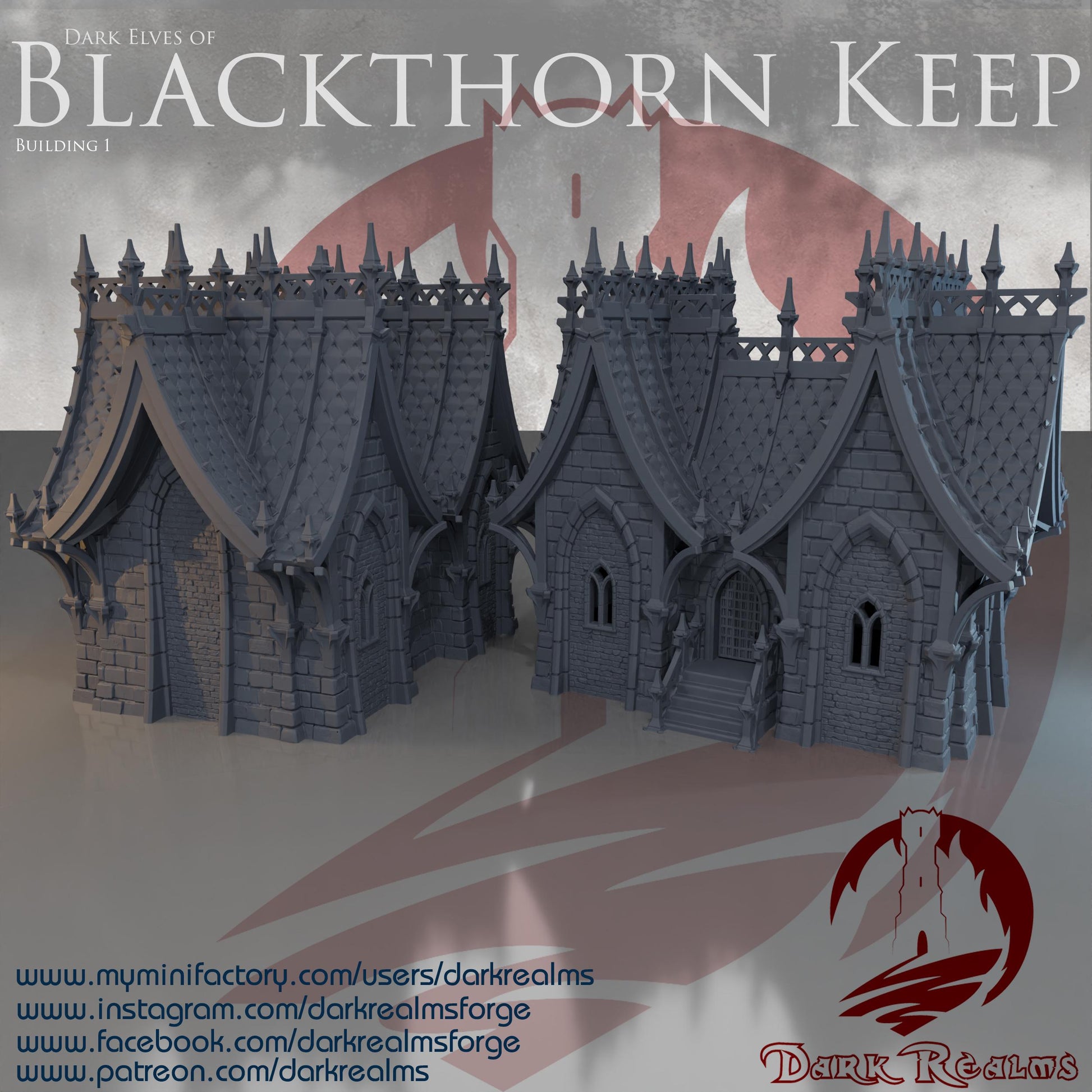 Dark Elf House 2 – 28mm Blackthorn Keep Building, 3D Printed Unpainted – Centrion 3D Studios