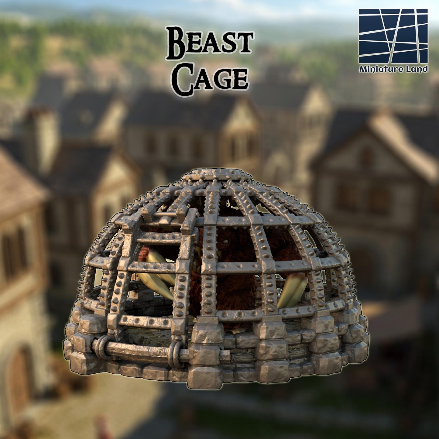 Beast Cage – 28mm Fantasy Encounter Terrain, 3D Printed Unpainted PLA ...