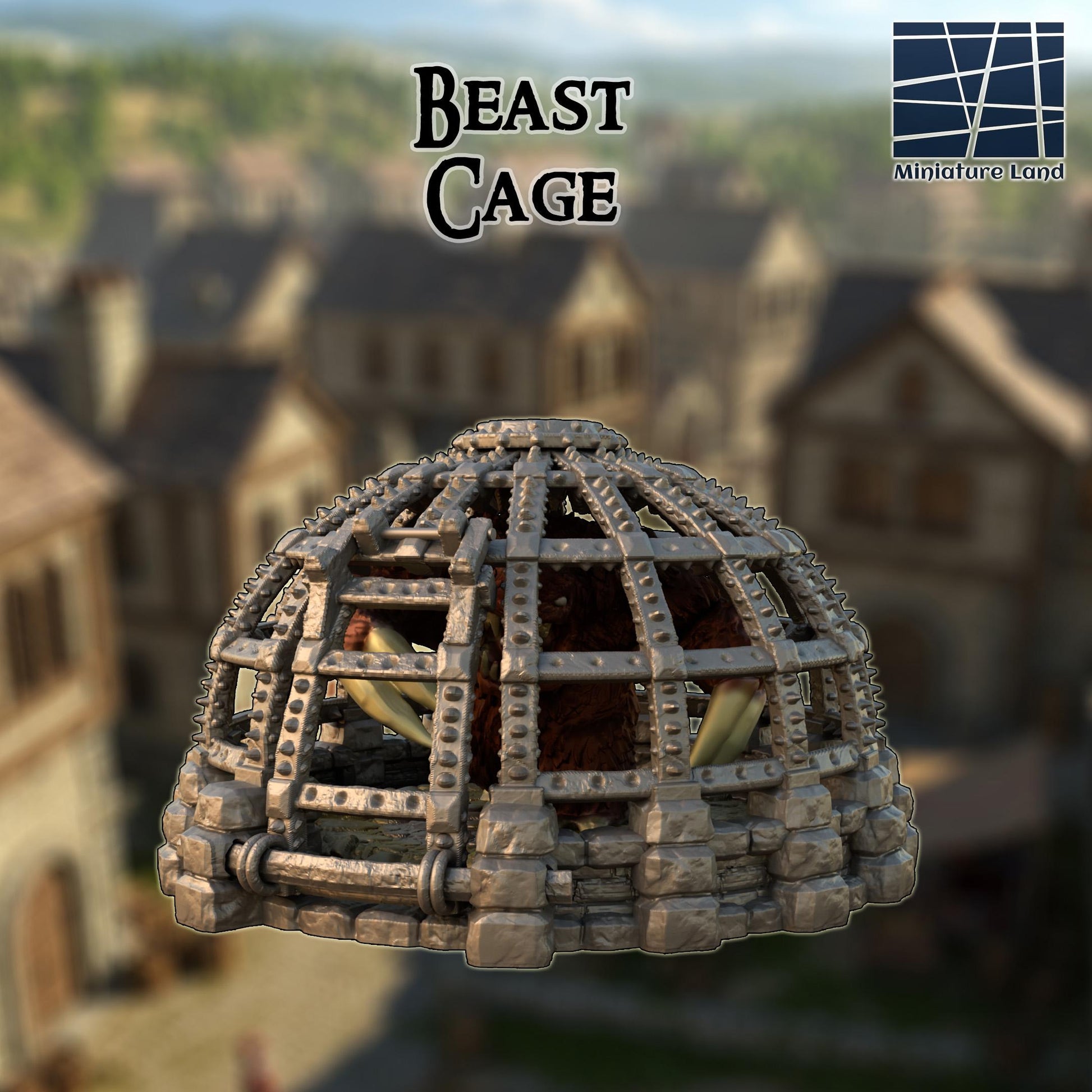 Beast Cage – 28mm Fantasy Encounter Terrain, 3D Printed Unpainted PLA ...