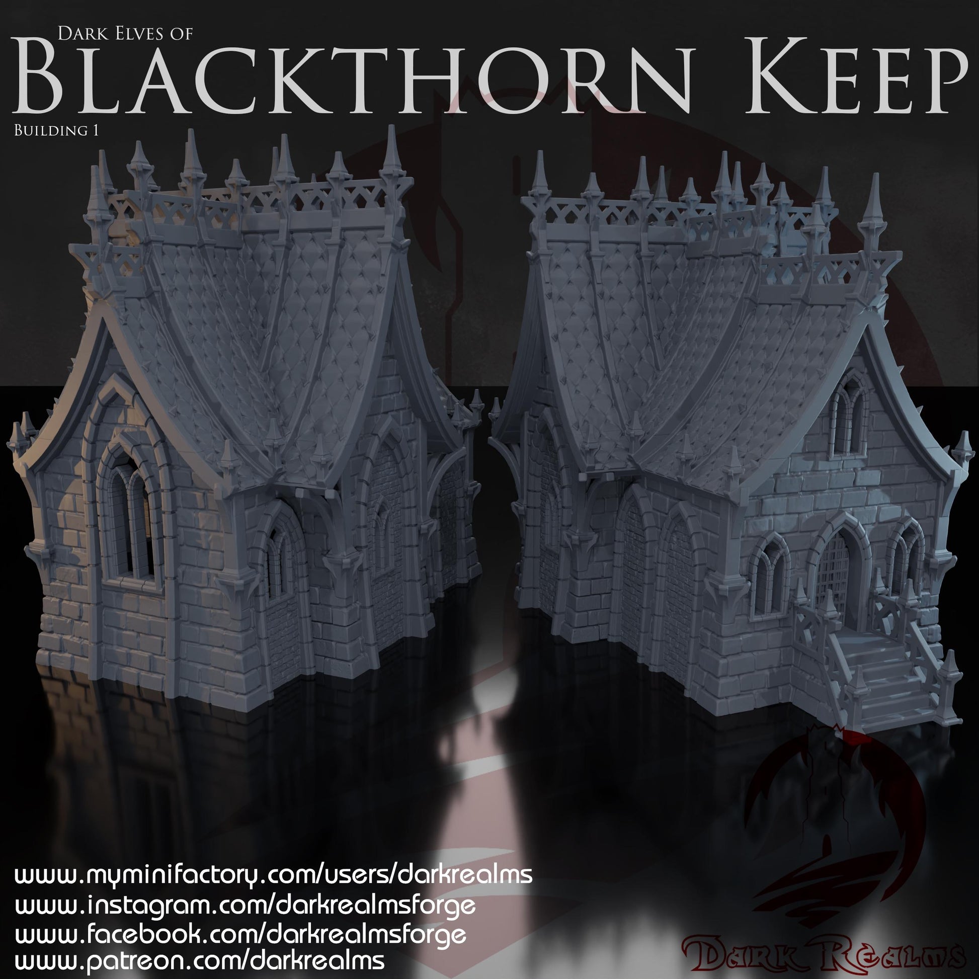 Dark Elf House 1 – 28mm Blackthorn Keep Building, 3D Printed Unpainted ...