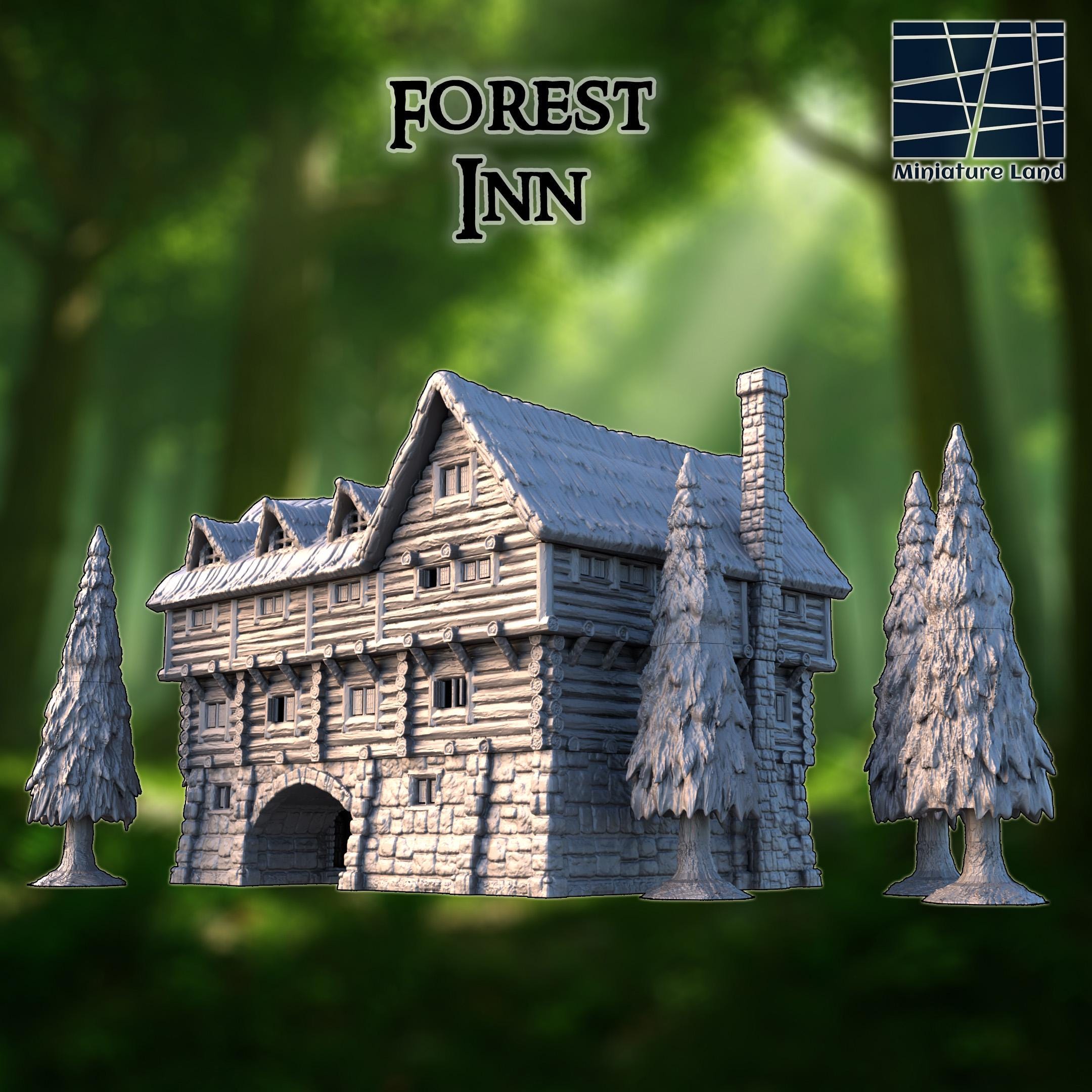 Forest Inn – 28mm Multi-Level Log Hotel (4 Floors, 15x10 in Footprint ...
